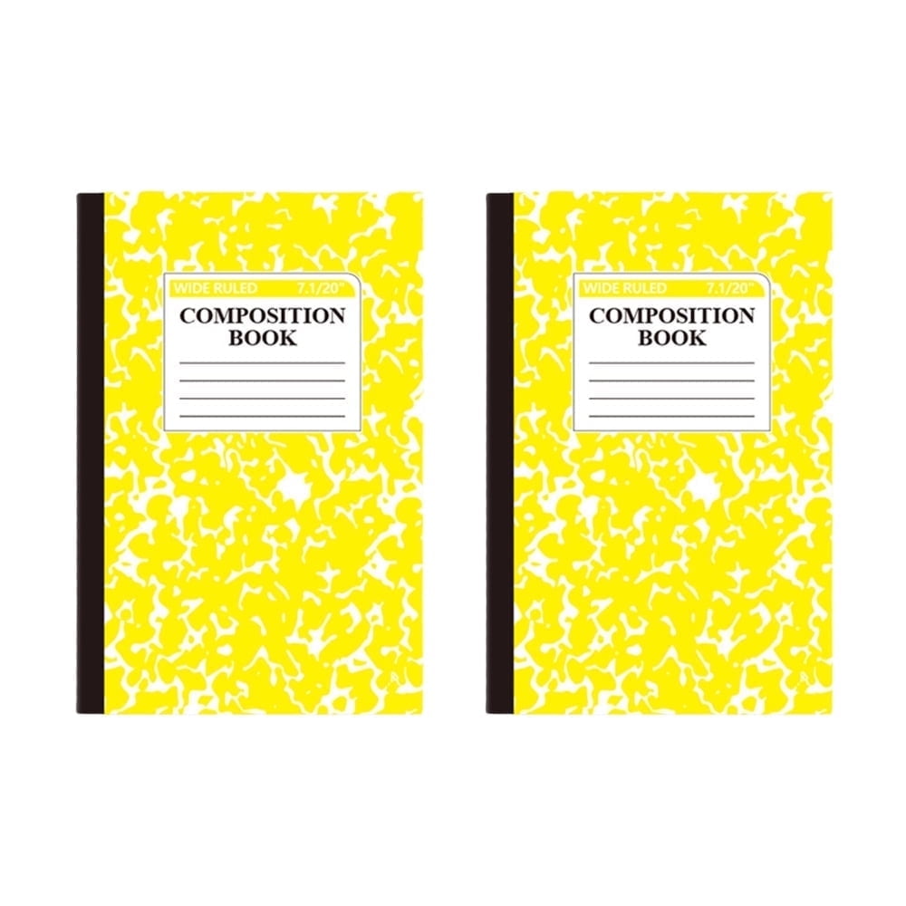 2Pcs Composition Notebook, Wide Ruled Composition Book, Marble ...