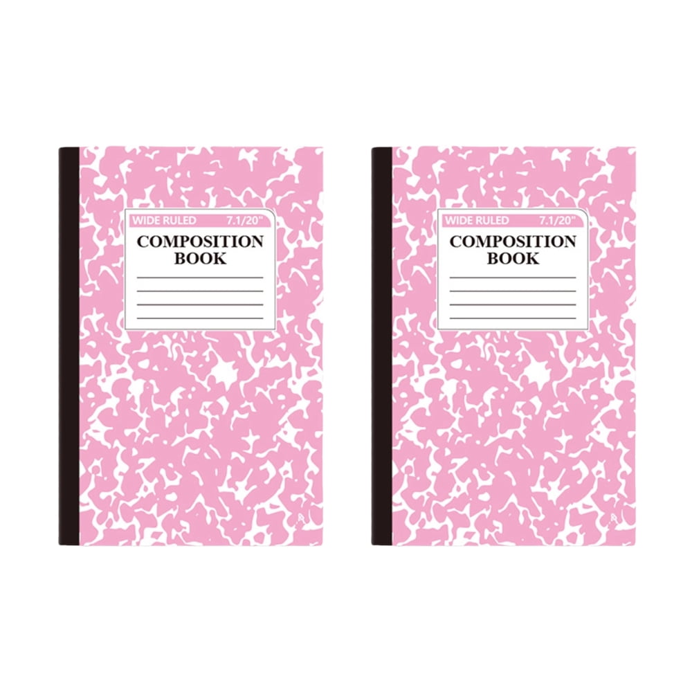 2Pcs Composition Notebook, Wide Ruled Composition Book, Marble ...