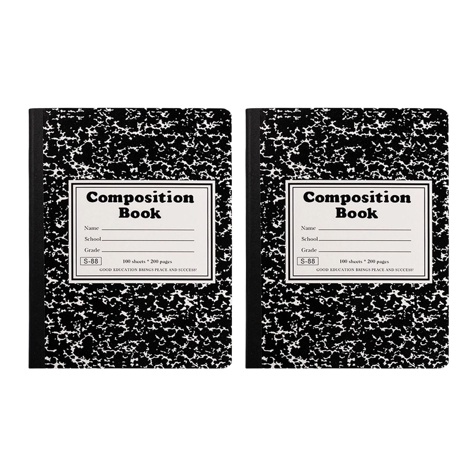2Pcs Composition Notebook, Wide Ruled Composition Books, Marble ...
