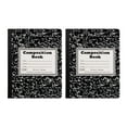 2Pcs Composition Notebook, Wide Ruled Composition Books, Marble ...