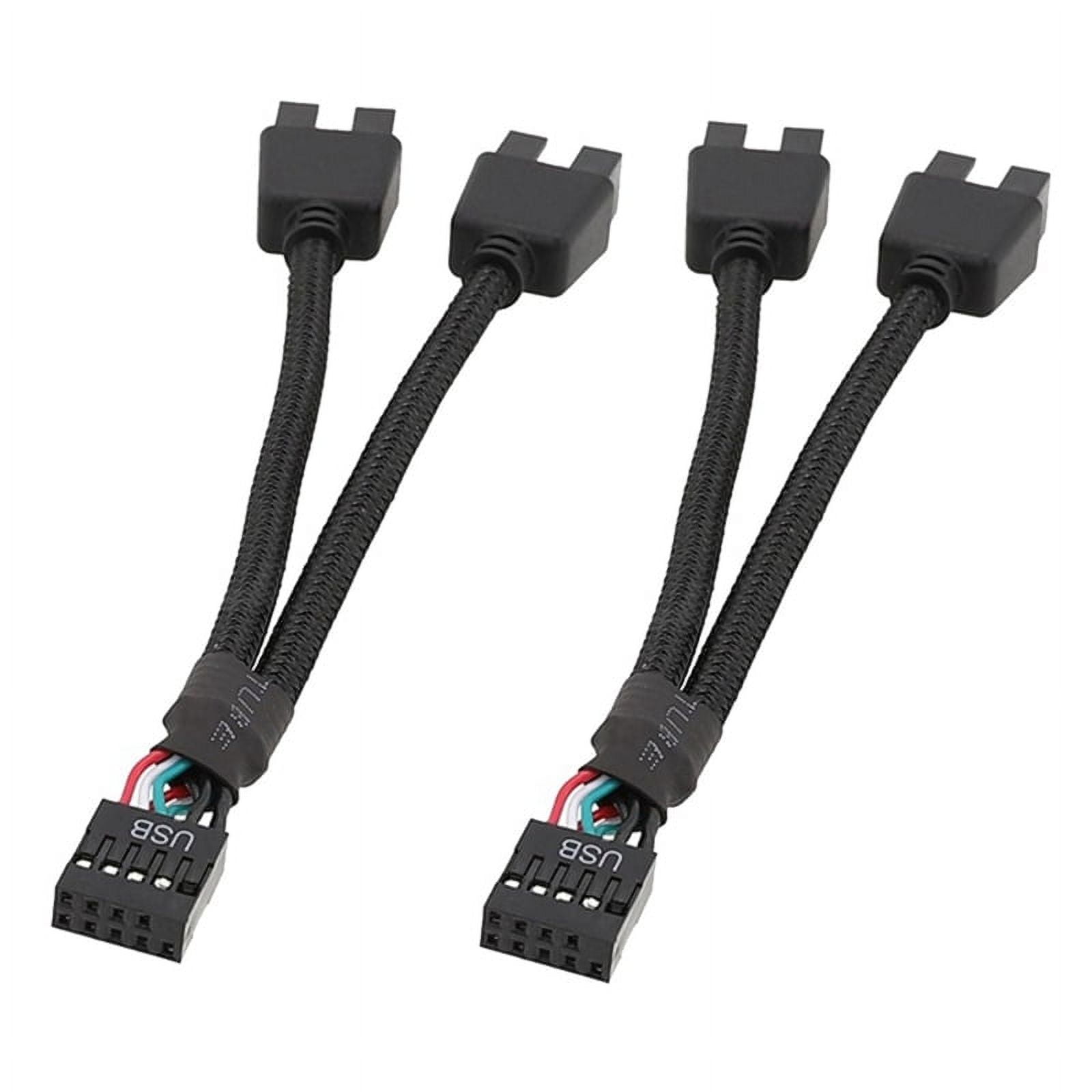 2Pcs Computer Motherboard USB Extension Cable 9 Pin 1 Female to 2 Male ...