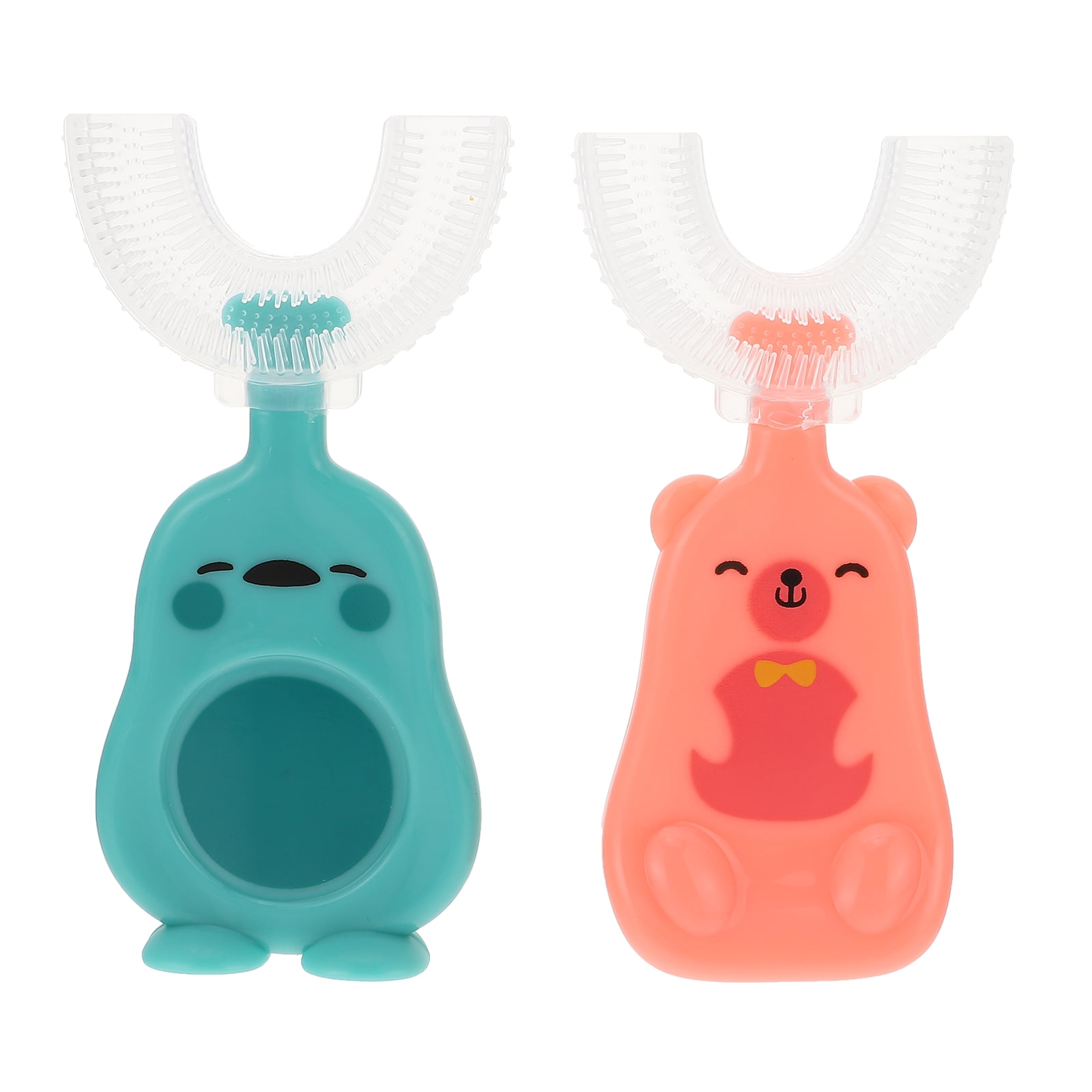 2Pcs Convenient U-Shape Kids Toothbrushes Handheld Cartoon Tooth ...