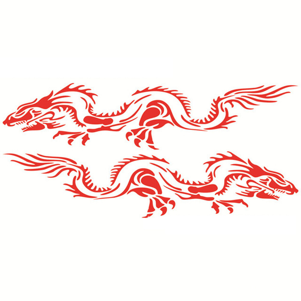 2Pcs Cool Dragon Decorative Stickers PVC Car Auto Body Scratch ...