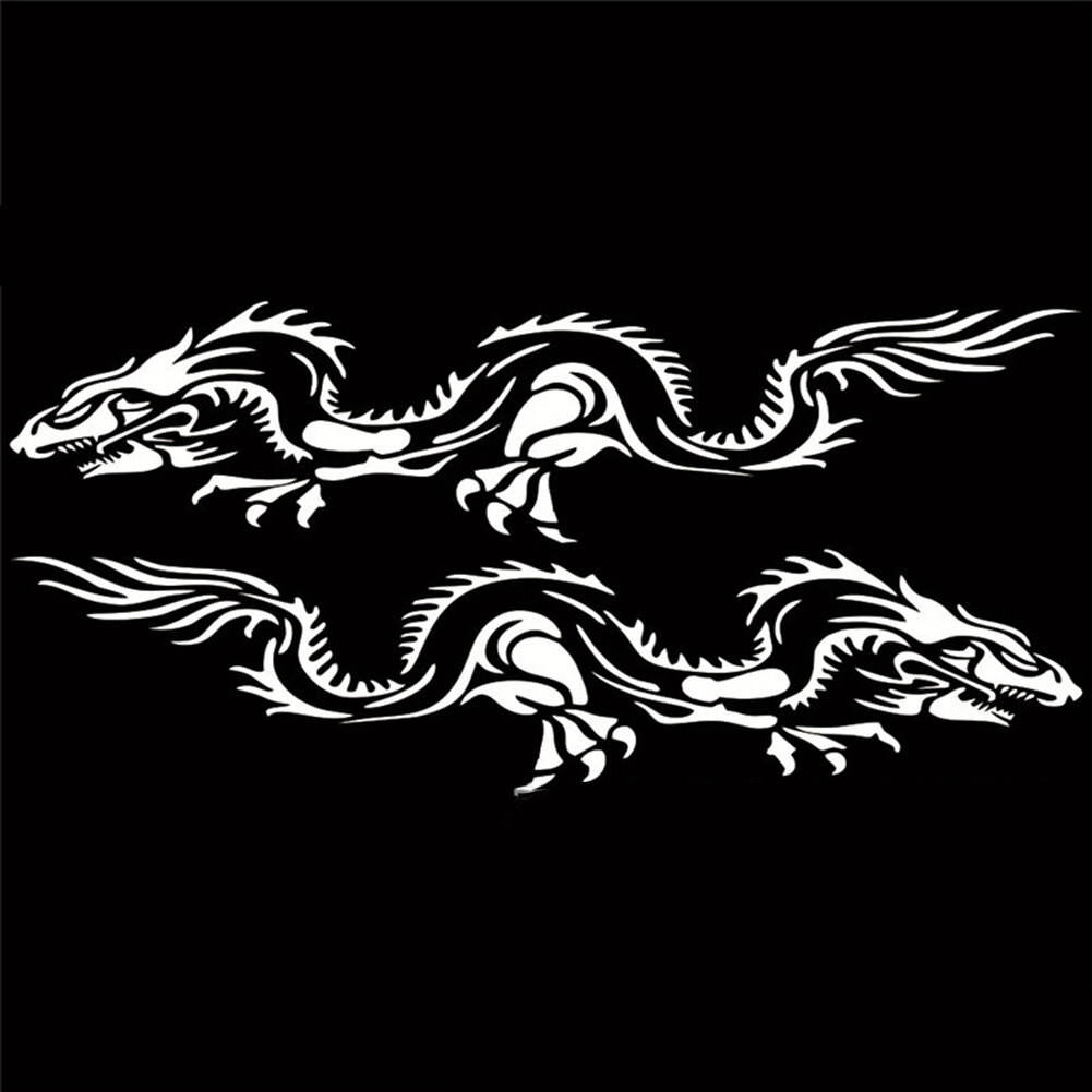 2Pcs Cool Dragon Decorative Stickers PVC Car Auto Body Scratch ...