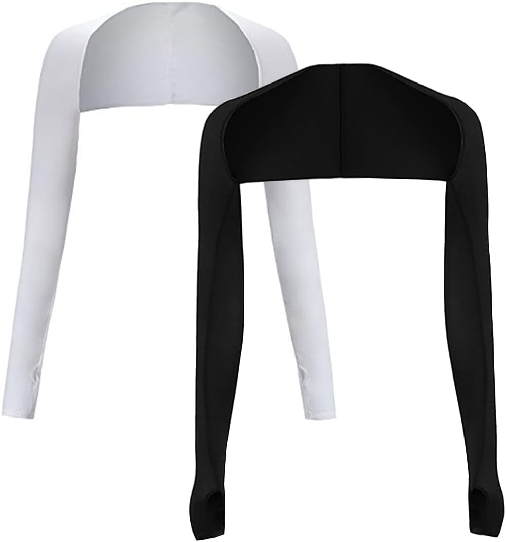 2Pcs Cool Shawl Arm Covers Sun Protection with Finger Holes UV ...