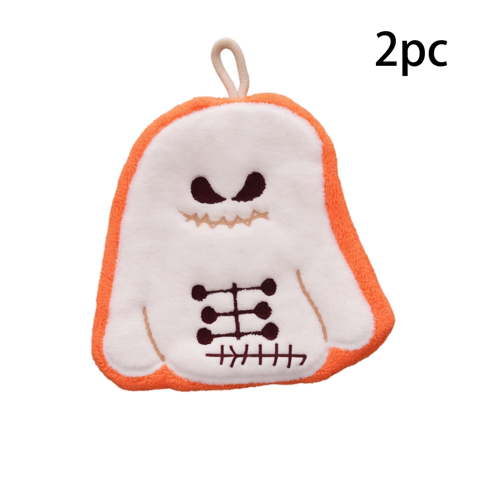 2Pcs Coral Fleece Hand Towels with Ghost Design,Soft and Absorbent ...