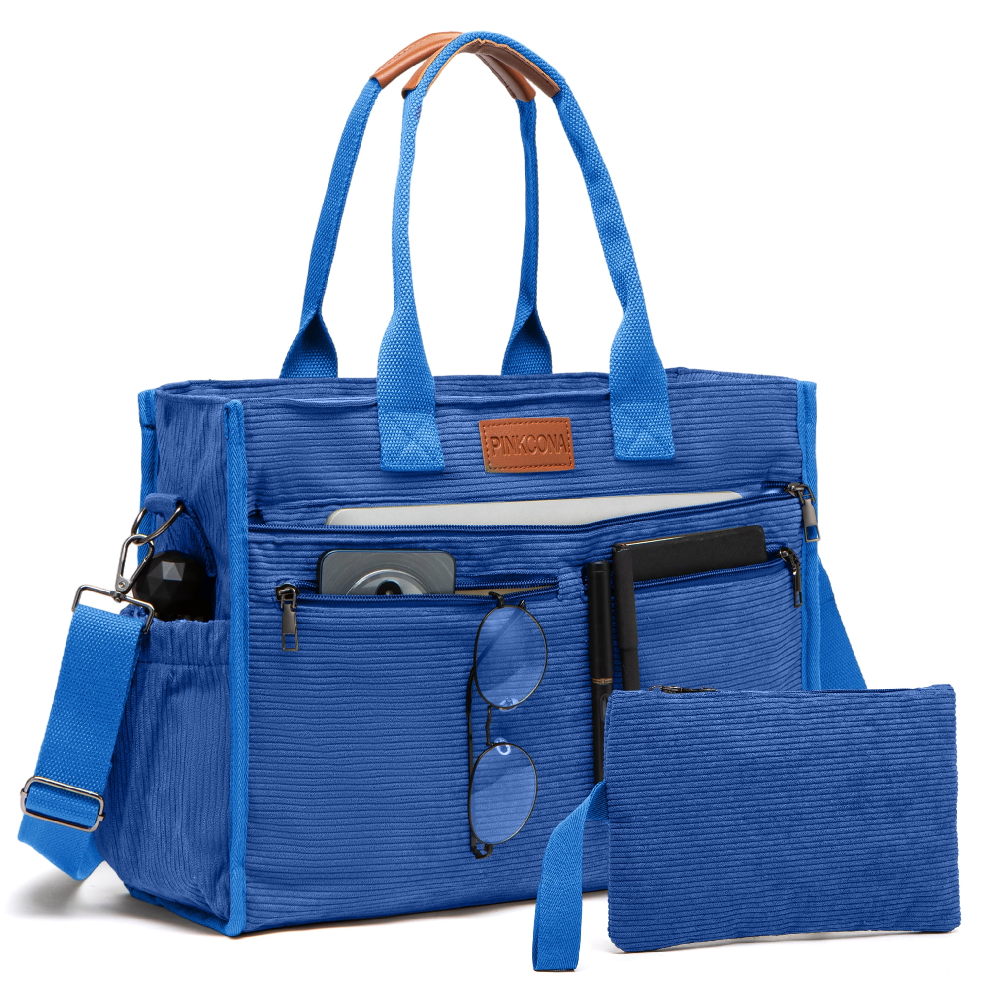 2Pcs Corduroy Tote Bag Set for Women, Lightweight Laptop Work Tote with ...