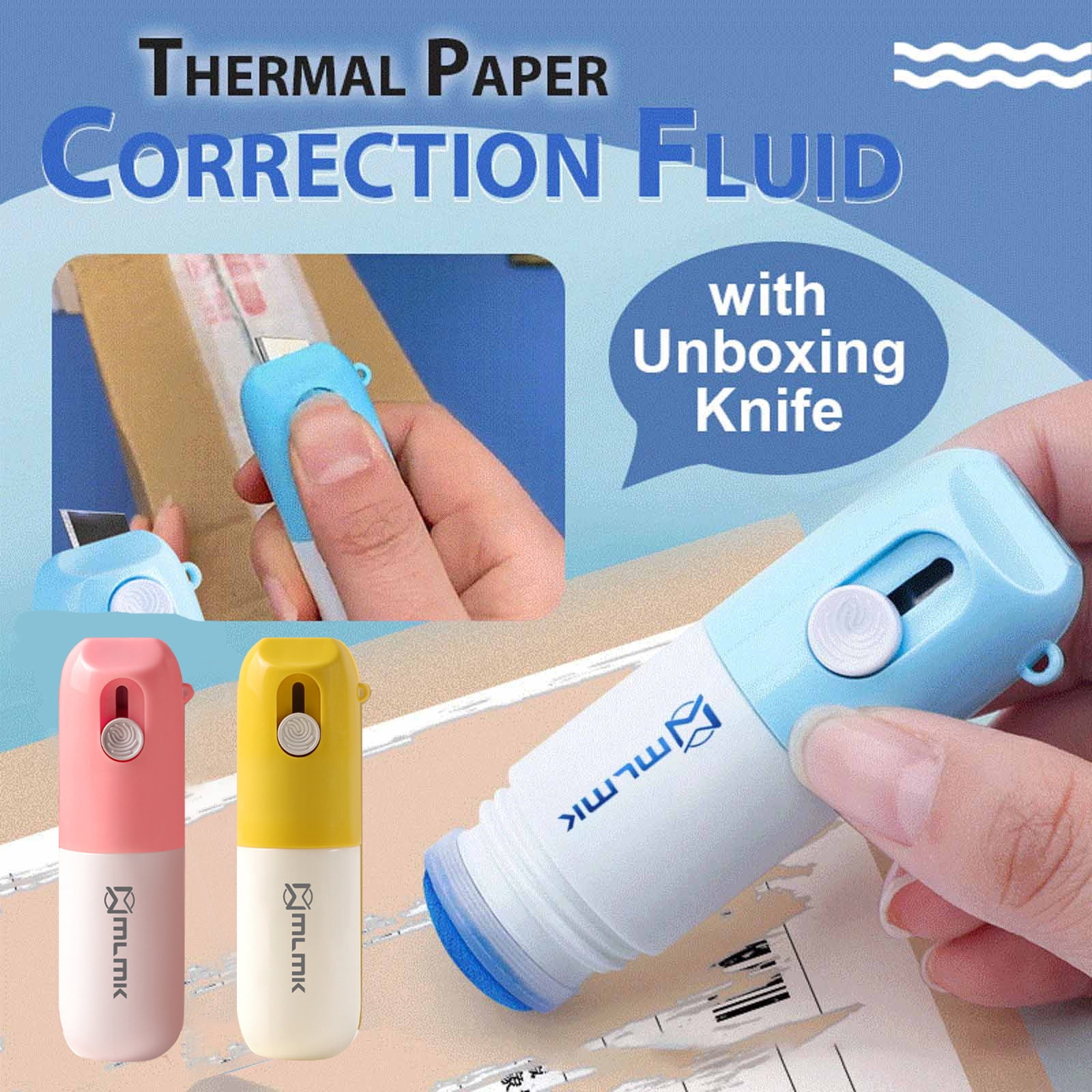 2Pcs Correction Fluid, Kadlawus Thermal Paper Correction Fluid with ...
