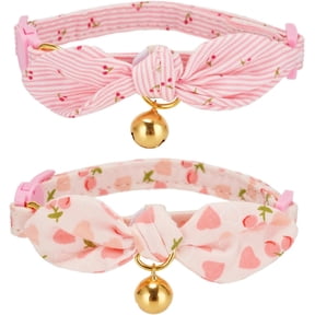 4 Pack Cotton Cat Collar, Breakaway Kitten Cat Collar with Bell, Ideal ...