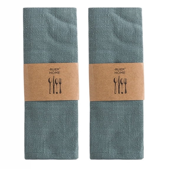 2Pcs Cotton Dinner Napkins 15x11 Inch Washable Soft Fabric Table ...