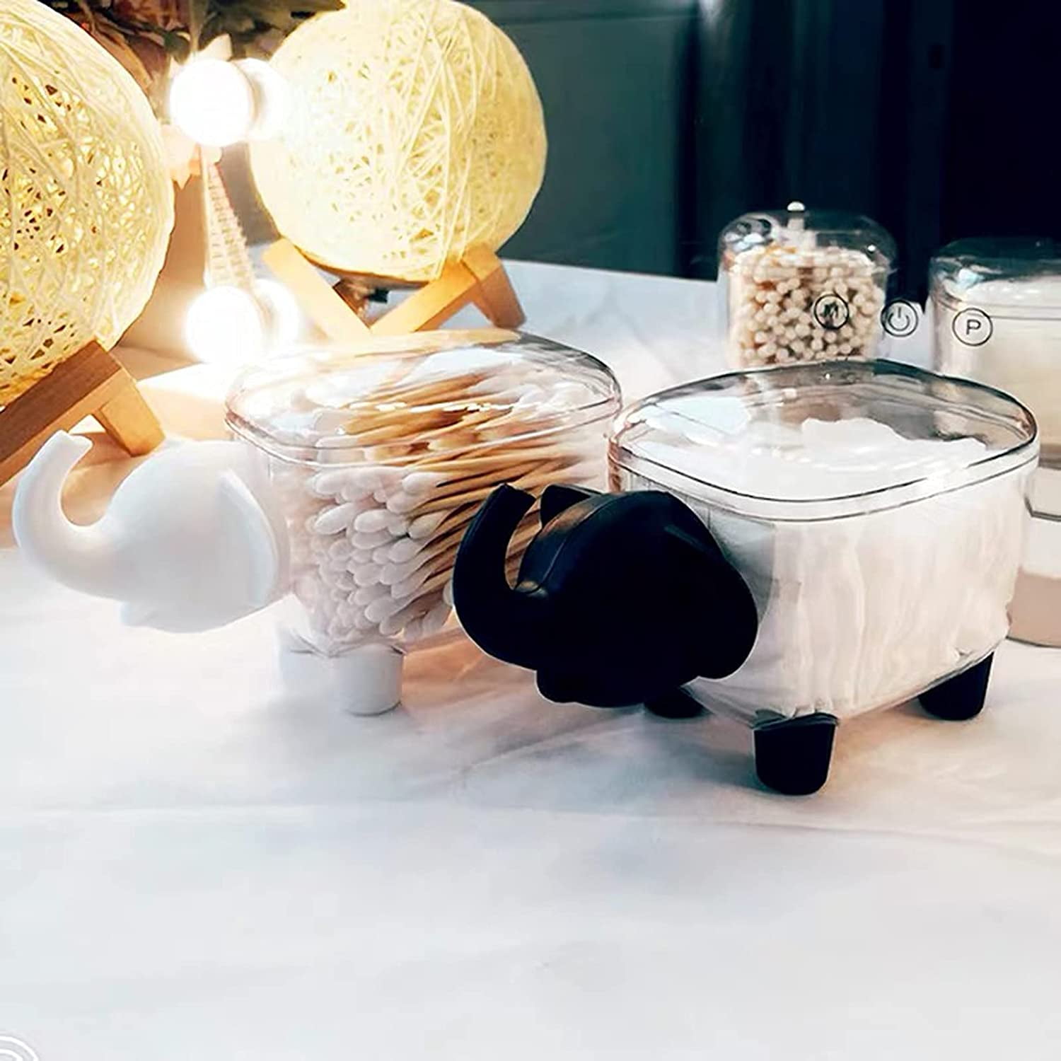 2Pcs Cotton Swab Container, Cotton Swab Dispenser, Elephant Shape ...