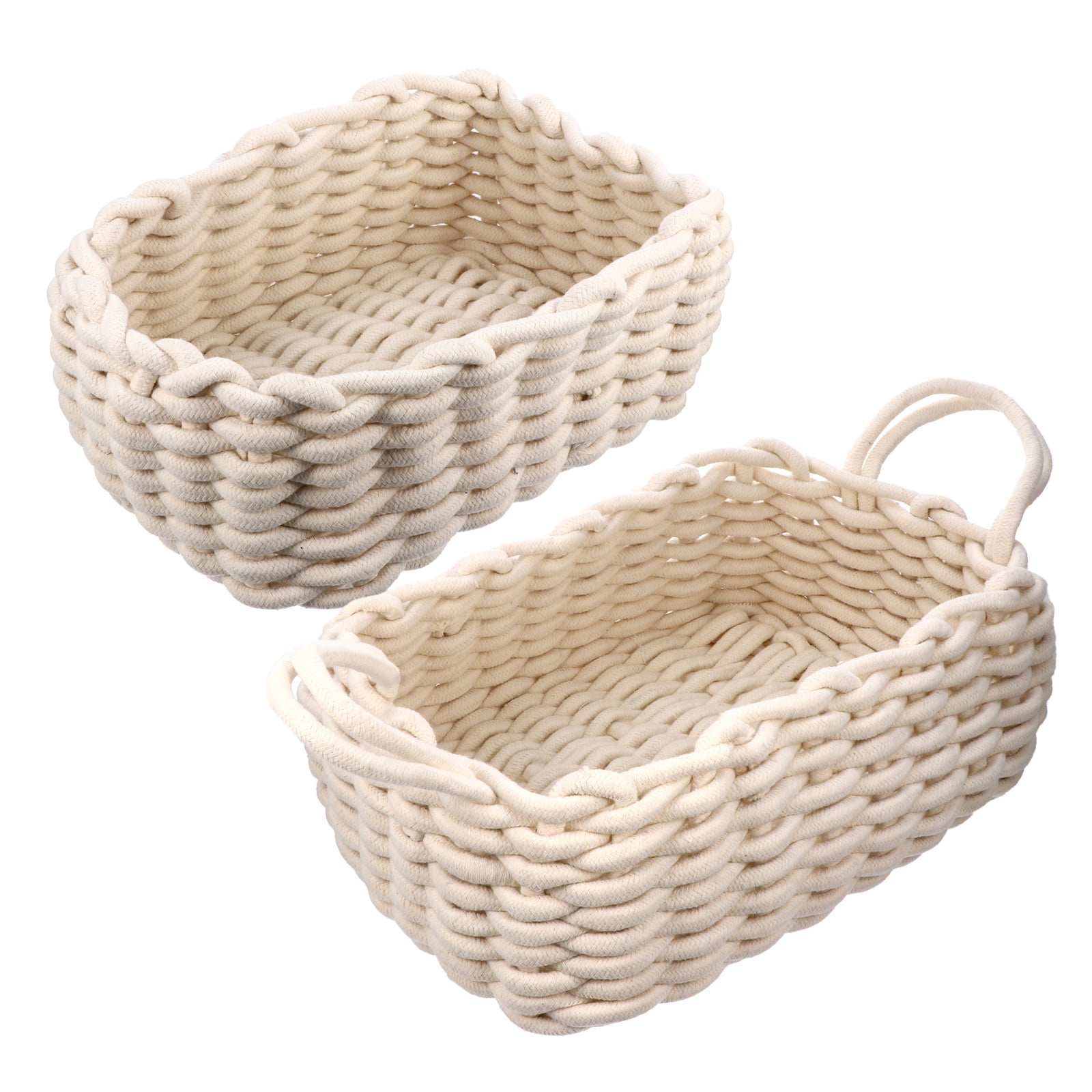 2Pcs Cotton Thread Basket Decorative Home Storage Bin Basket Organizer ...