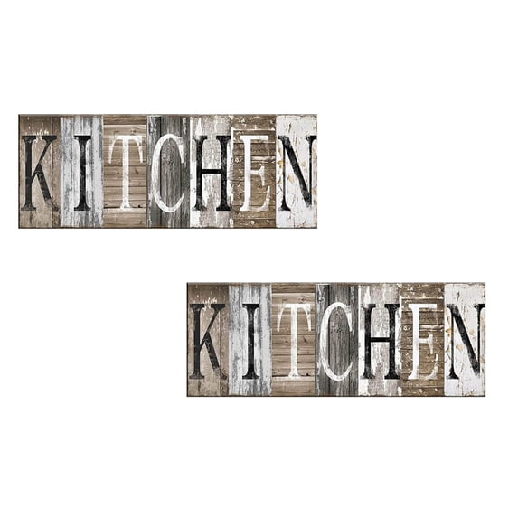2Pcs Country Home Kitchen Wall Sign Letters Wooden Wall Signs Home Wall ...