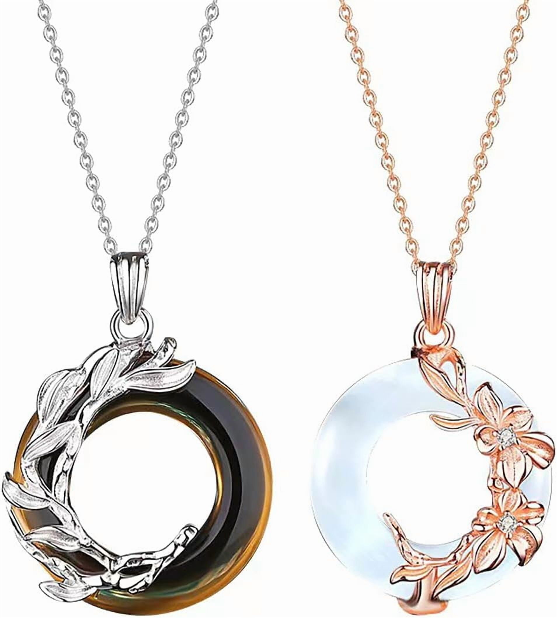 2Pcs Couple Matching Necklace for Men Women Vintage Angel and Demon ...