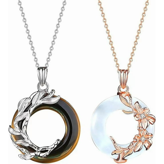 2Pcs Couple Matching Necklace for Men Women Vintage Angel and Demon ...