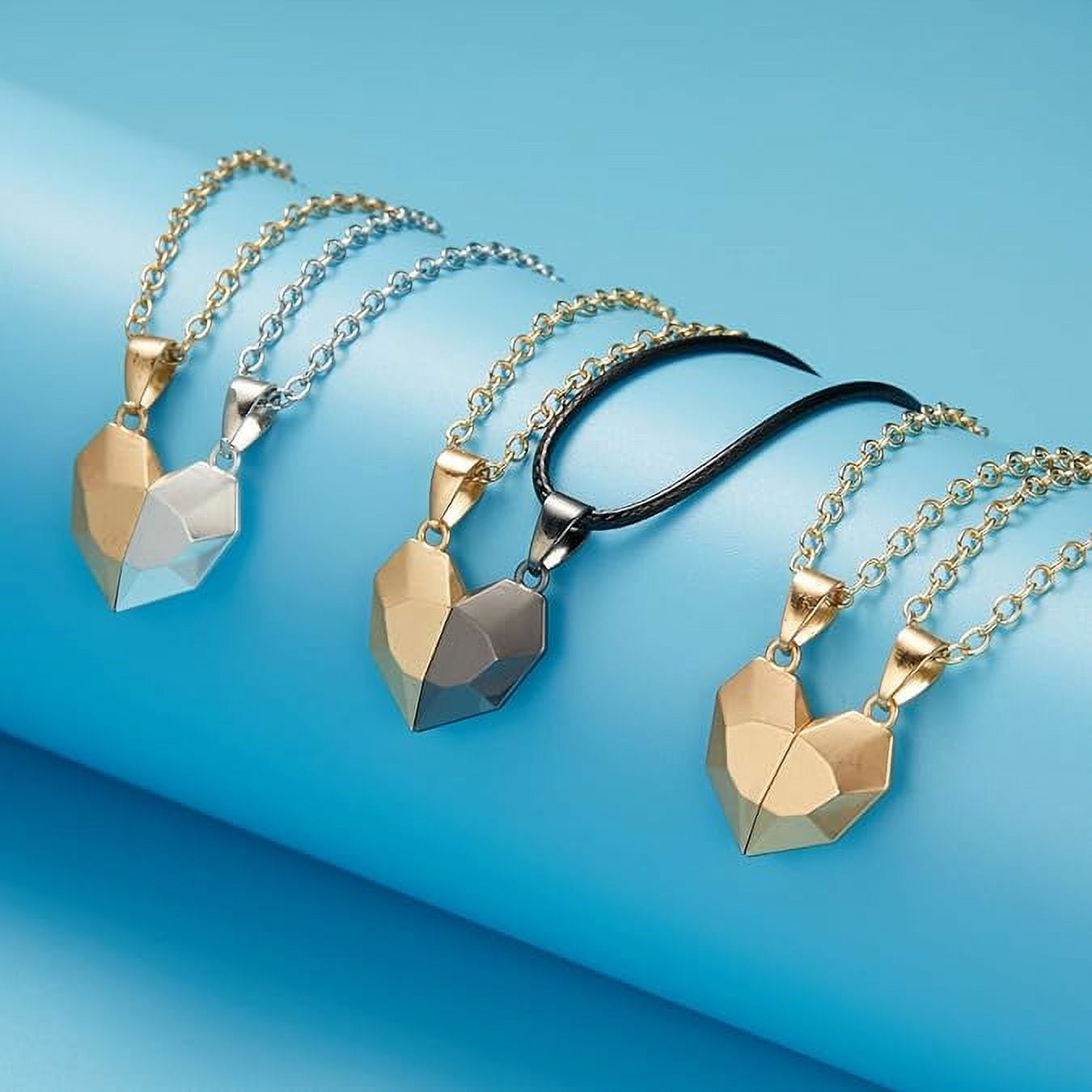 2Pcs Couples Necklace, Matching Necklace for Couples, Alloy Magnetic ...