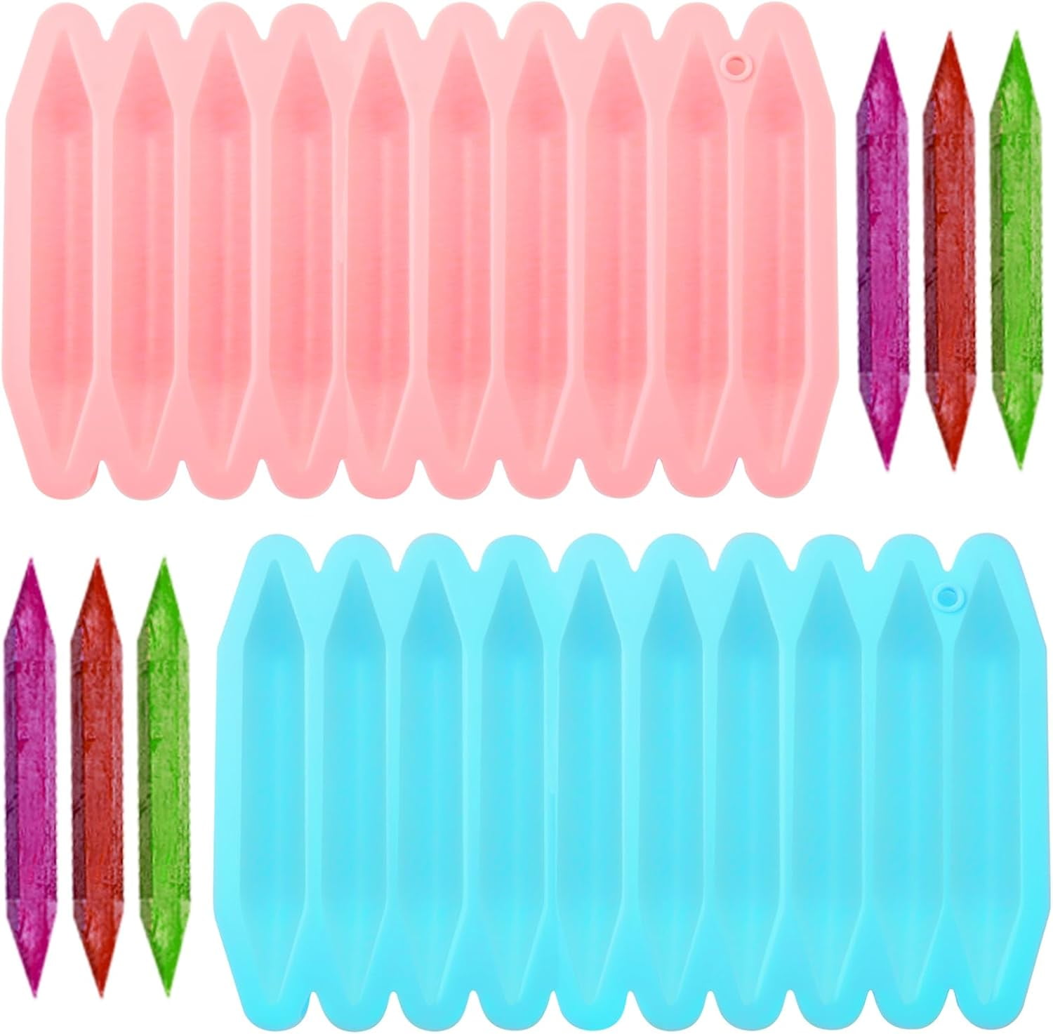 2Pcs Crayon Molds Reusable Crayon Molds Silicone Oven Safe 10 Cavity ...