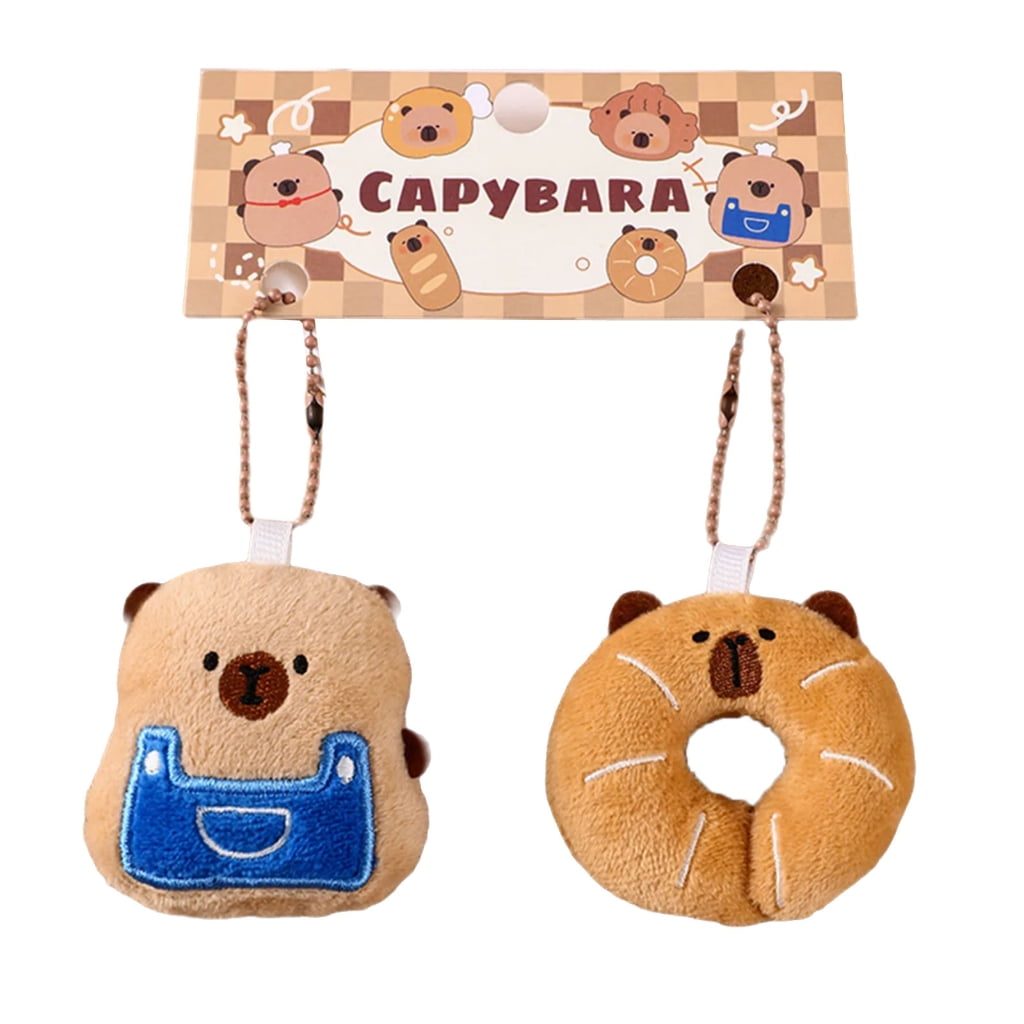 2Pcs Creative Capybara Plush Keychain Cartoon Pendant Bag Keyring ...