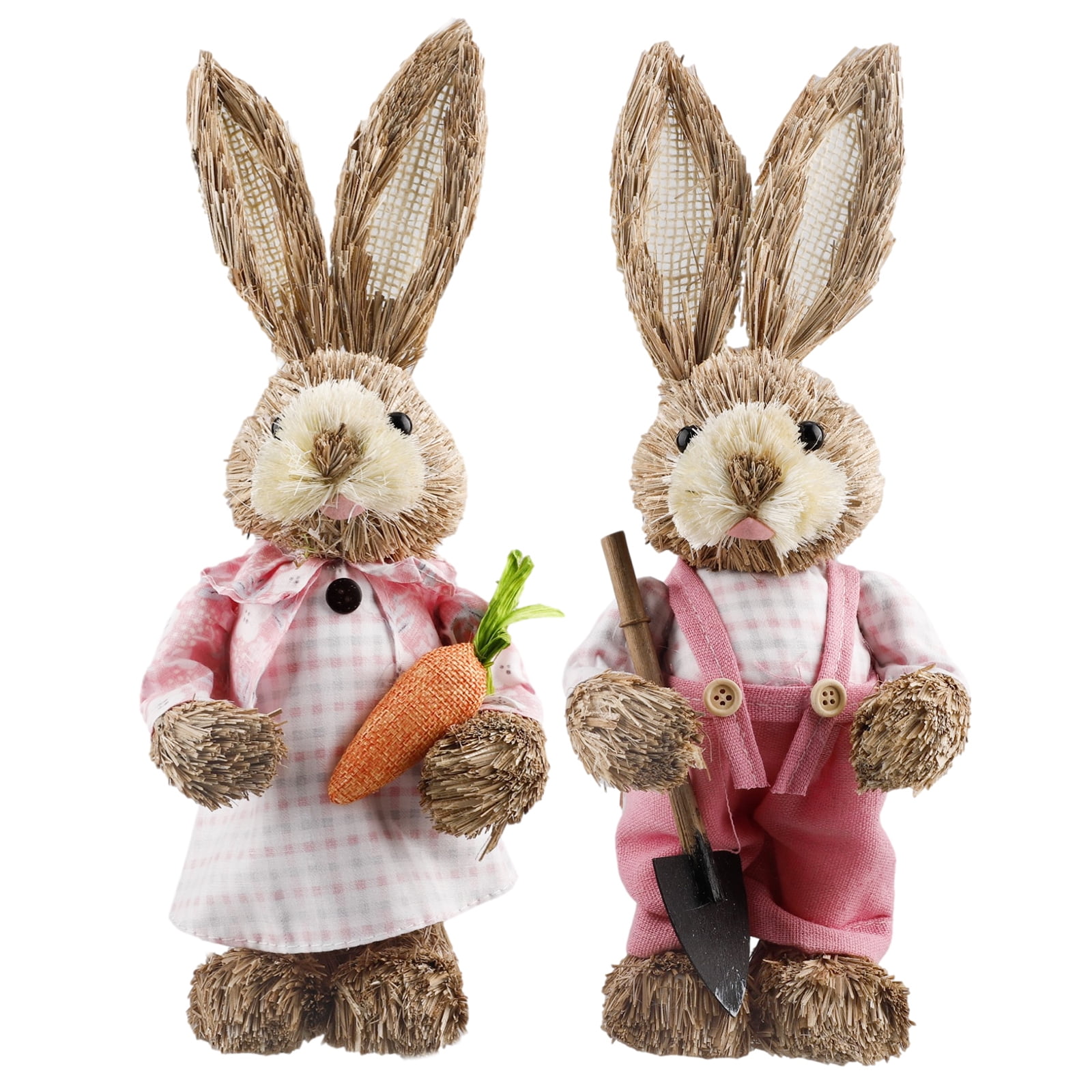 2Pcs Creative Easter Straw Bunny Bunny Toys Home Garden Bunny ...