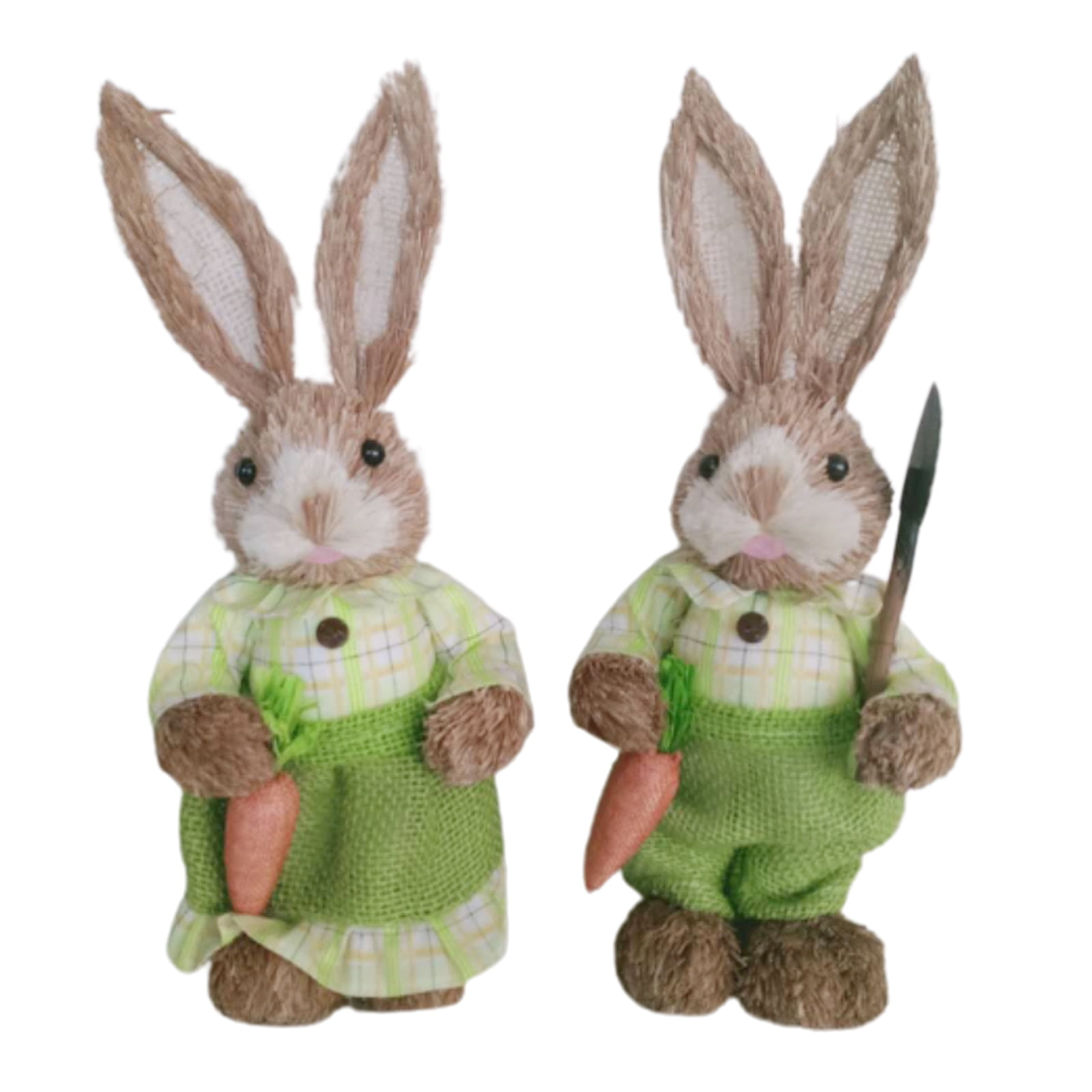 2Pcs Creative Easter Straw Bunny Simulation Bunny Toys Home Garden ...