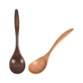 2Pcs Creative Kids Wooden Dessert Spoons Soup Scoops Rice Eating Spoons ...