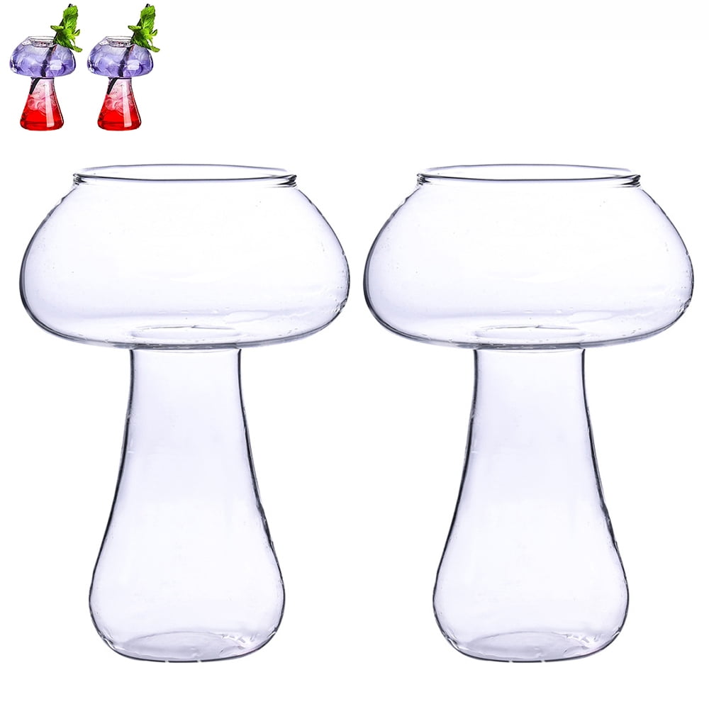 2Pcs Creative Mushroom Shaped Cocktail Glass, Unique Fungus Drinking ...
