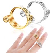 ROZYARD Crochet Ring Metal Crochet Ring Yarn Guide Finger Holder ...
