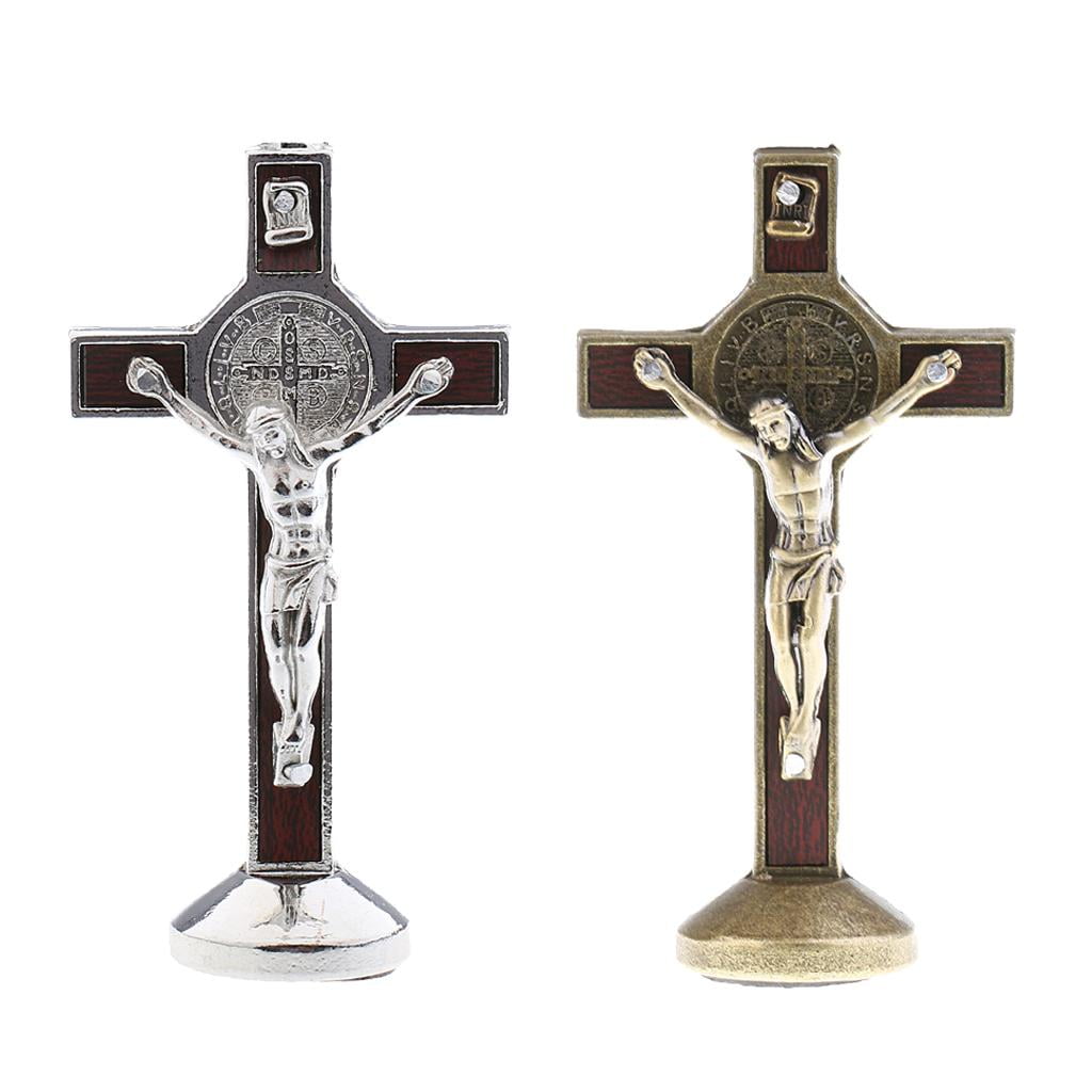 2Pcs Crucifix Statue Miniature Catholic Car Desktop Decorative ...
