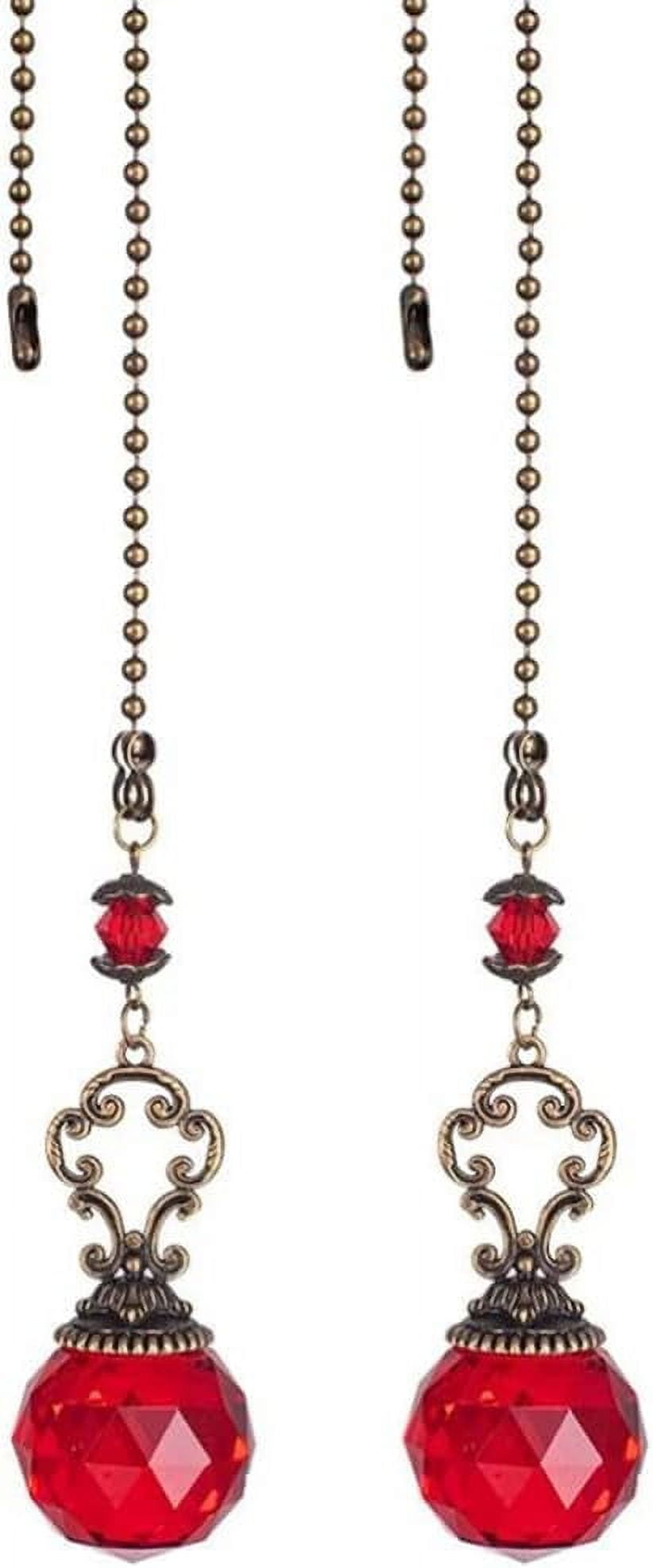 2Pcs Crystal Ball Chandelier Pendant Crystal Ceiling Fan Pull Chain ...