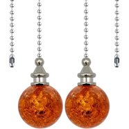 2Pcs Vintage-Style Fan Pull Ceiling Fan Chain Pulls Crystal Prism Ball ...