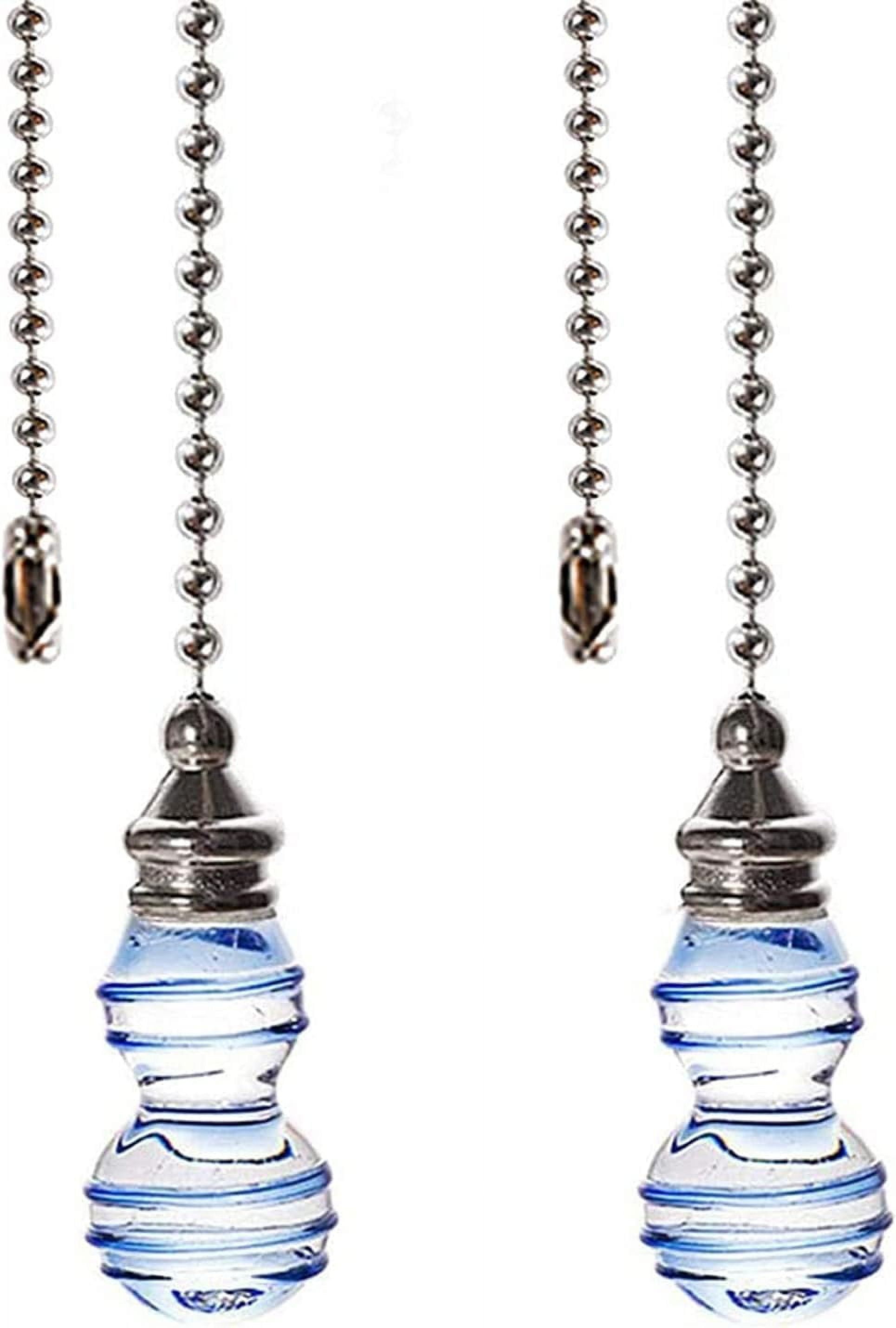 2Pcs Crystal Ceiling Fan Pull Chain, Ceiling Fan Pull Chain Extender ...