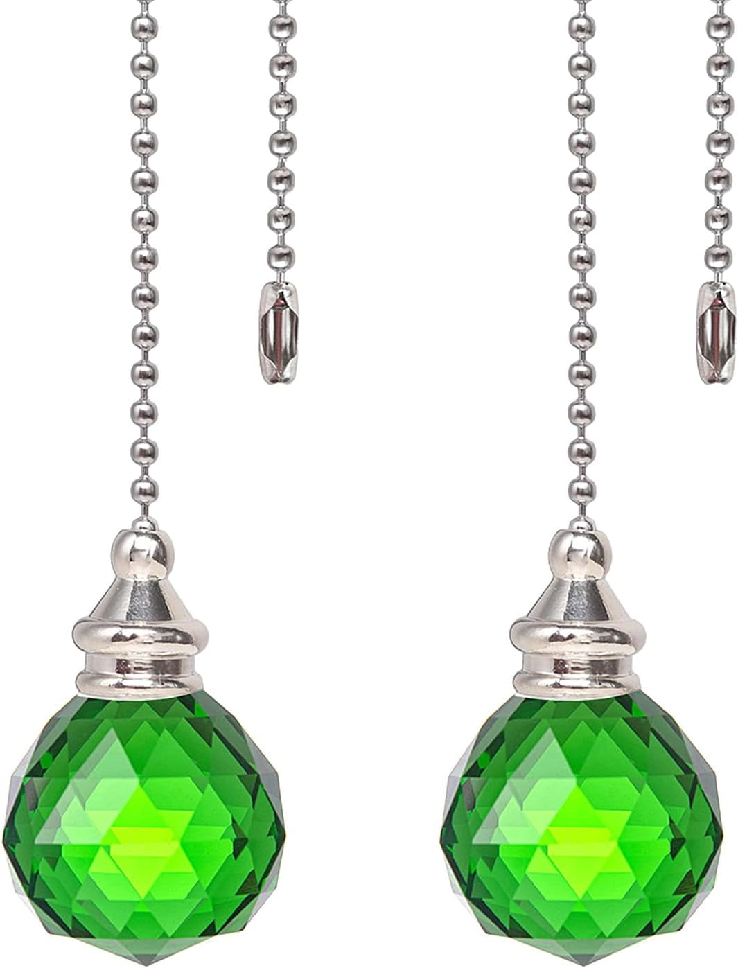 2Pcs Crystal Ceiling Fan Pull Chain Crystal Prism Ball 30mm Dazzling ...