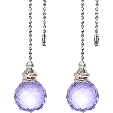 2Pcs Vintage-Style Fan Pull Ceiling Fan Chain Pulls Crystal Prism Ball ...