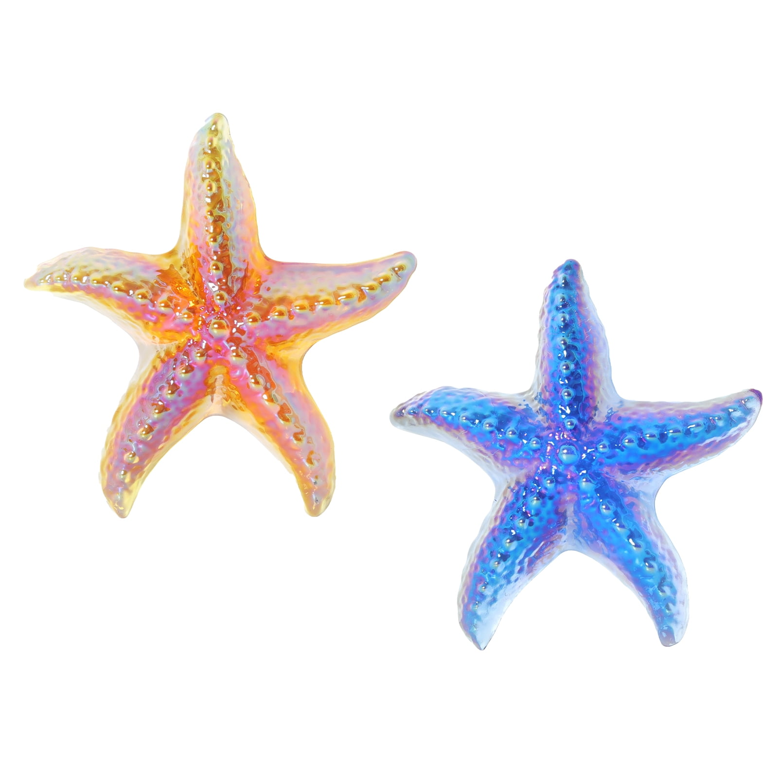 2Pcs Crystal Starfish Decor Glass Table Paperweight Statue，Home Figures ...