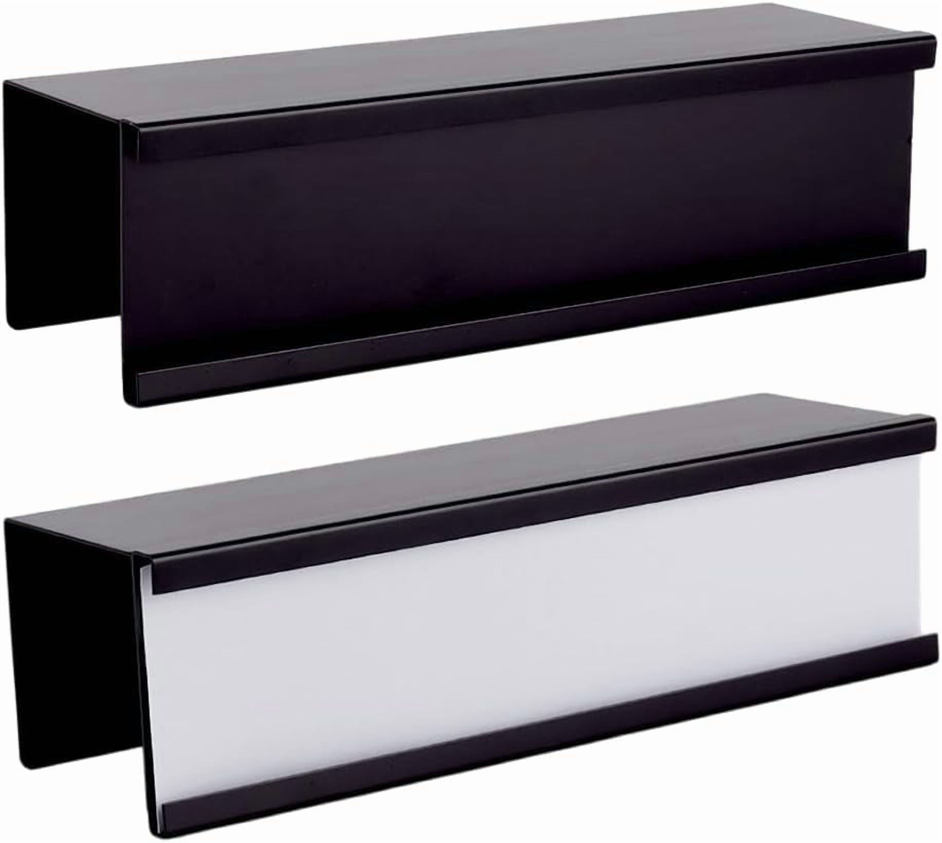 2Pcs Cubicle Name Plate Holder Aluminum Black Cubicle Holder Office ...