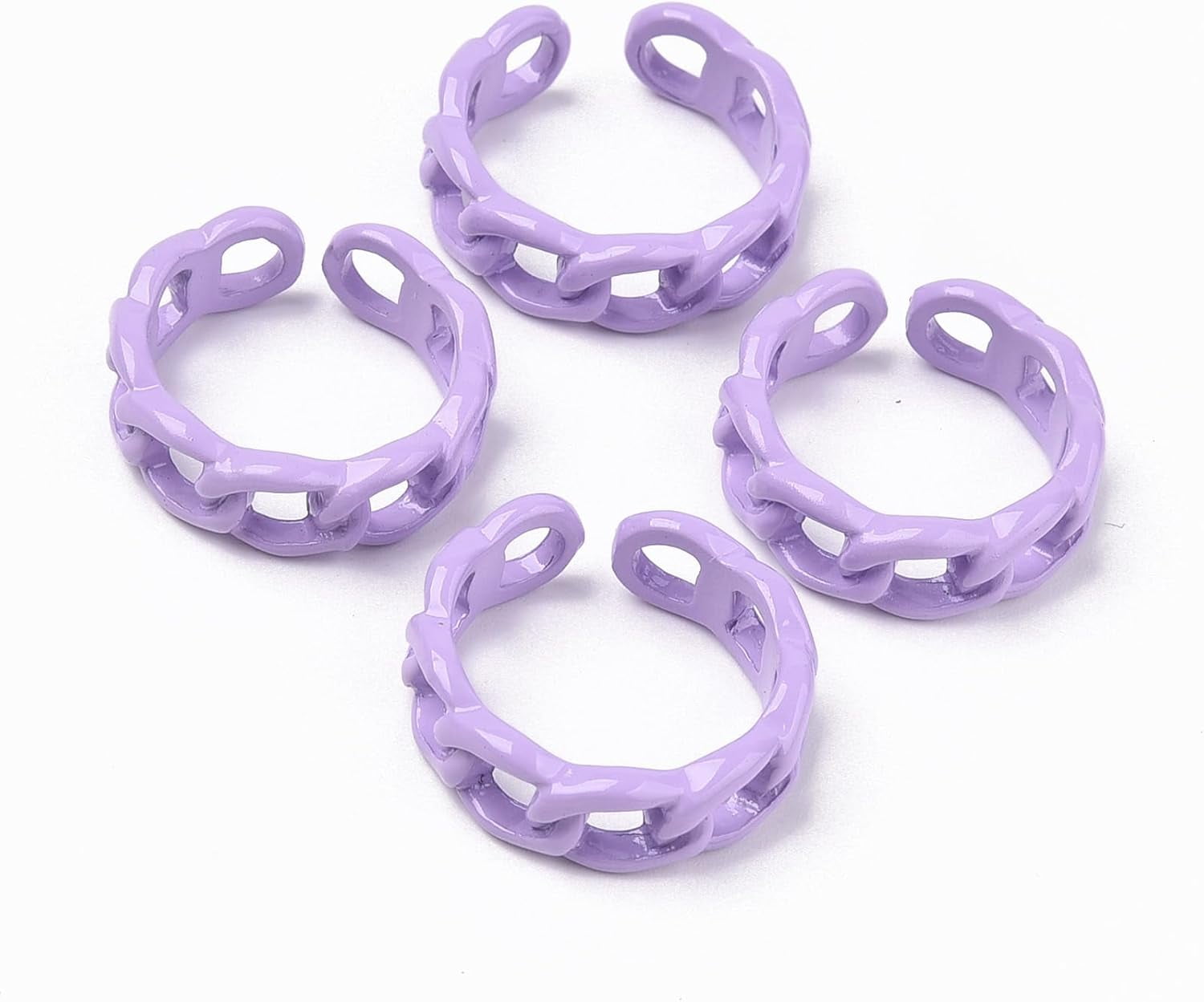 2Pcs Curb Chain Shape Spray Painted Alloy Cuff Rings Open Rings ...