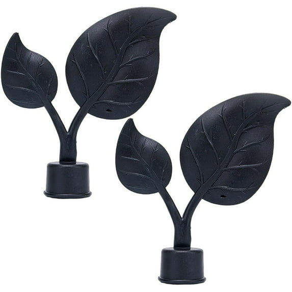 2Pcs Curtain Decorative Pole, Curtain Rod Ends Plastic Caps Rod Kits ...