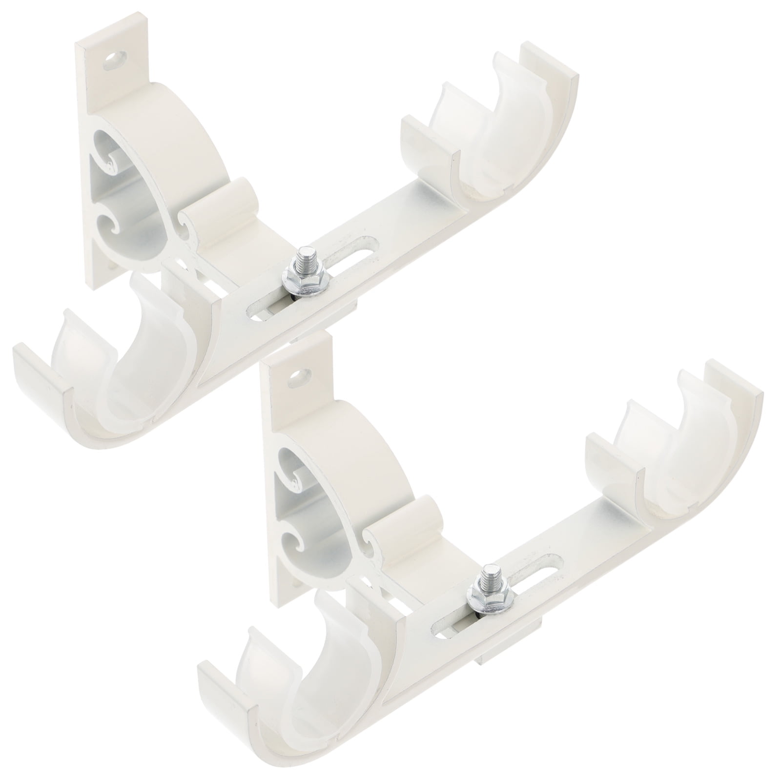 2Pcs Curtain Pole Holder Home Curtain Rod Rack Curtain Accessory White ...