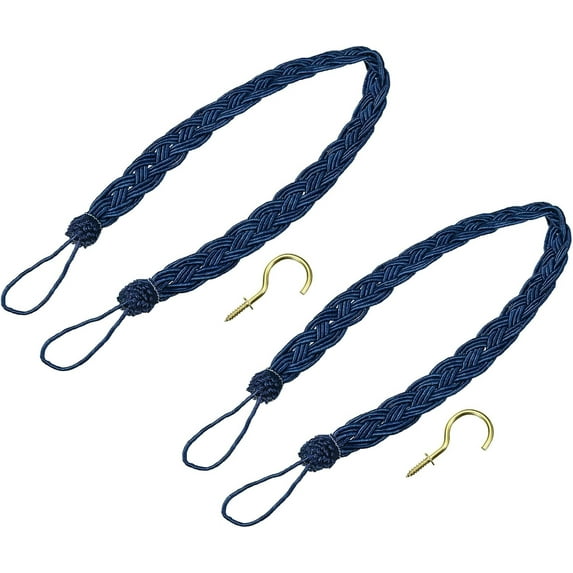 2Pcs Curtain Tiebacks, 58cm/23 Braided Drapery Holdback Holder ...