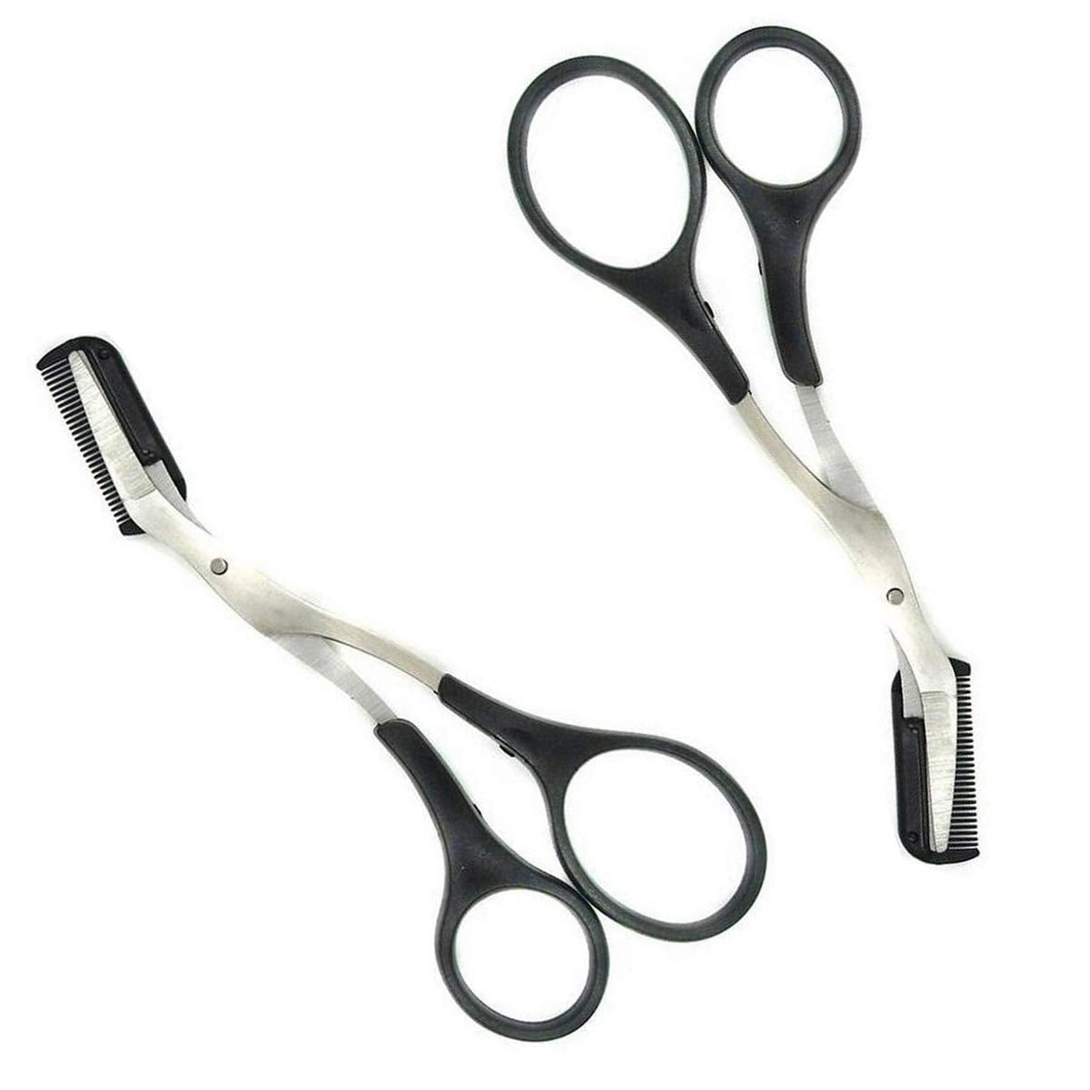 2Pcs Curved Eyebrow Trimmer Eyebrow Shear Scissors Eyelash Hair ...
