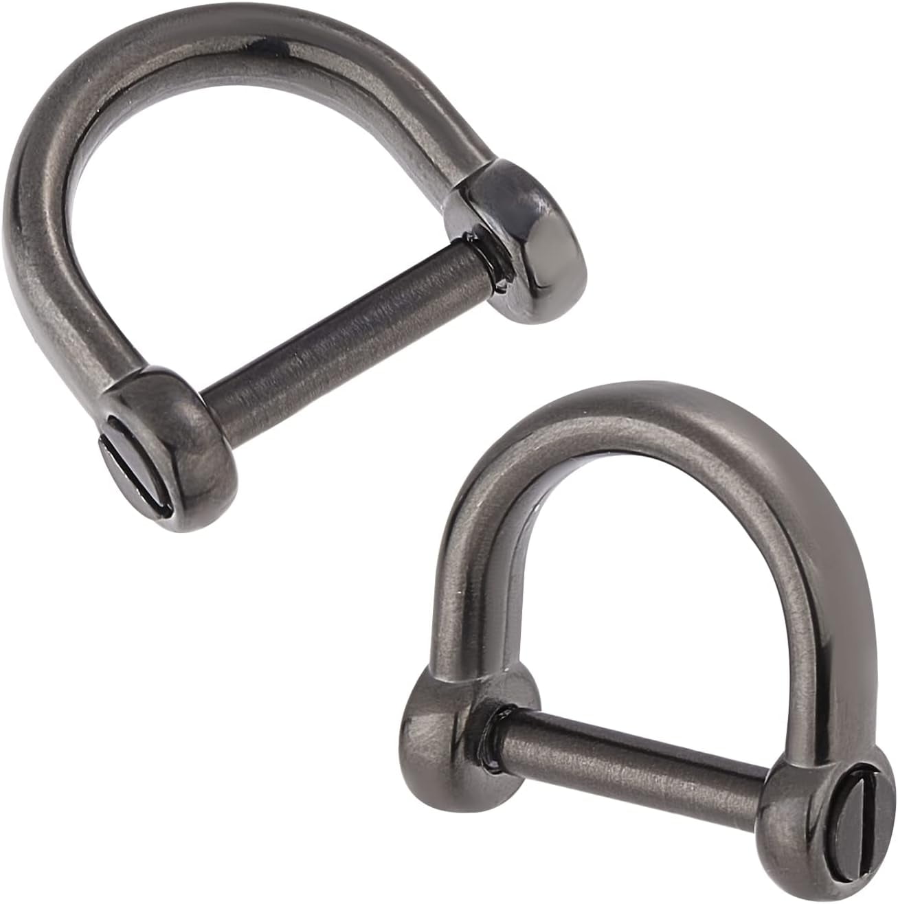 2Pcs D Ring Key Ring with Screw Shackle 304 Stainless Steel Horseshoe ...