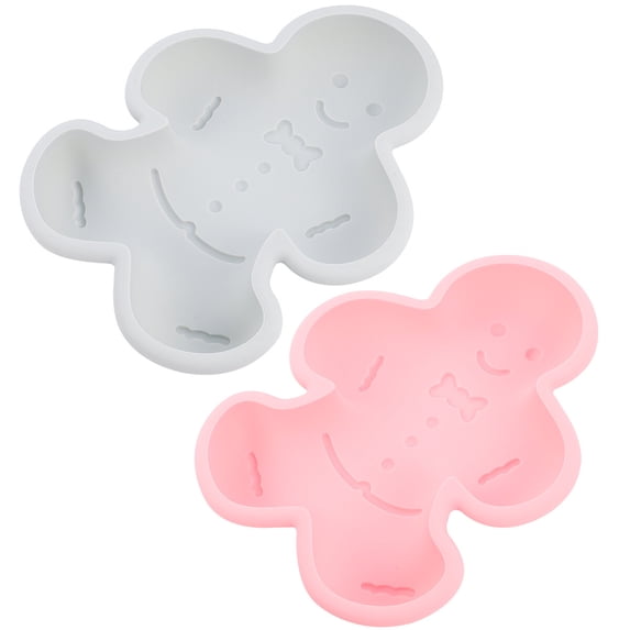 2Pcs DIY Silicone Baking Molds Gingerbread Man Shape Mold Handmade Cake ...