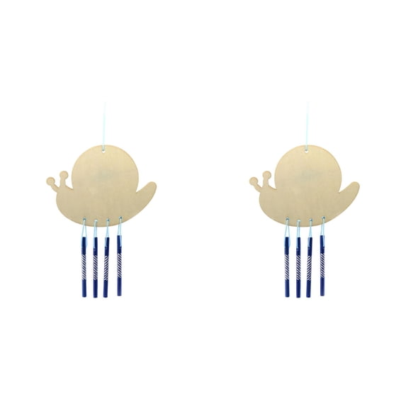 2Pcs DIY Wooden Wind Chime Kit Blank Animal Shape Wood Wind Chime ...