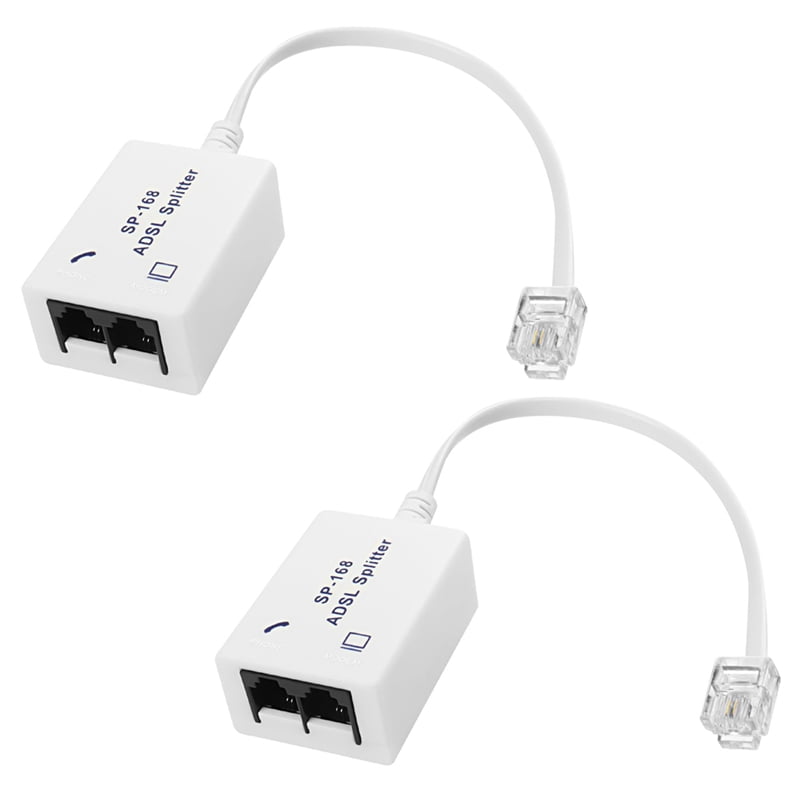 2Pcs DSL Filter Splitter ADSL for Phone Line Male to 2 Female RJ11 6P4C ...