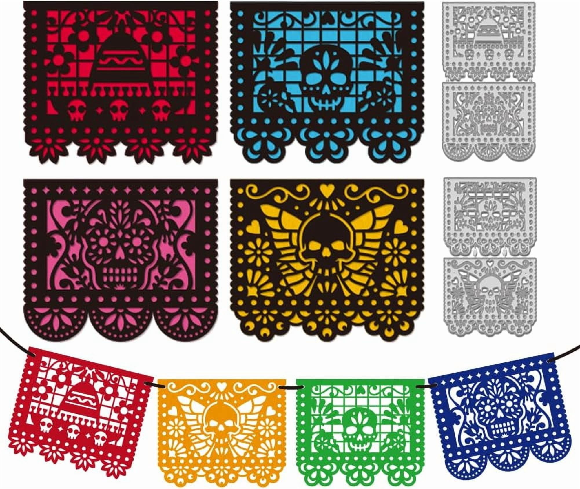 2Pcs Day of The Dead Banners Cutting Die Skull Background Cutting Dies ...
