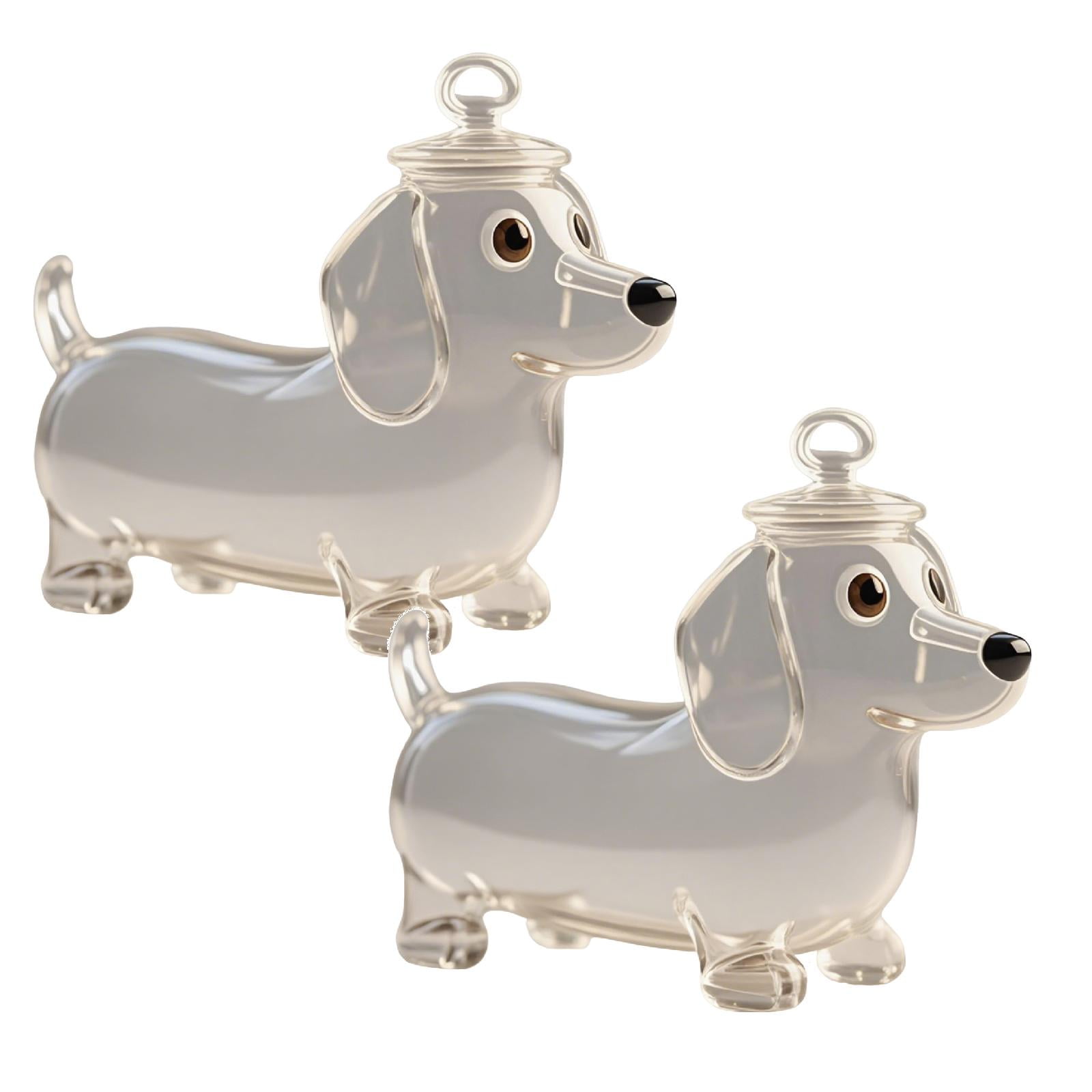 2Pcs Deal Countdown! Handmade Glass Dog Jar Glass Jar With Lid Airtight ...