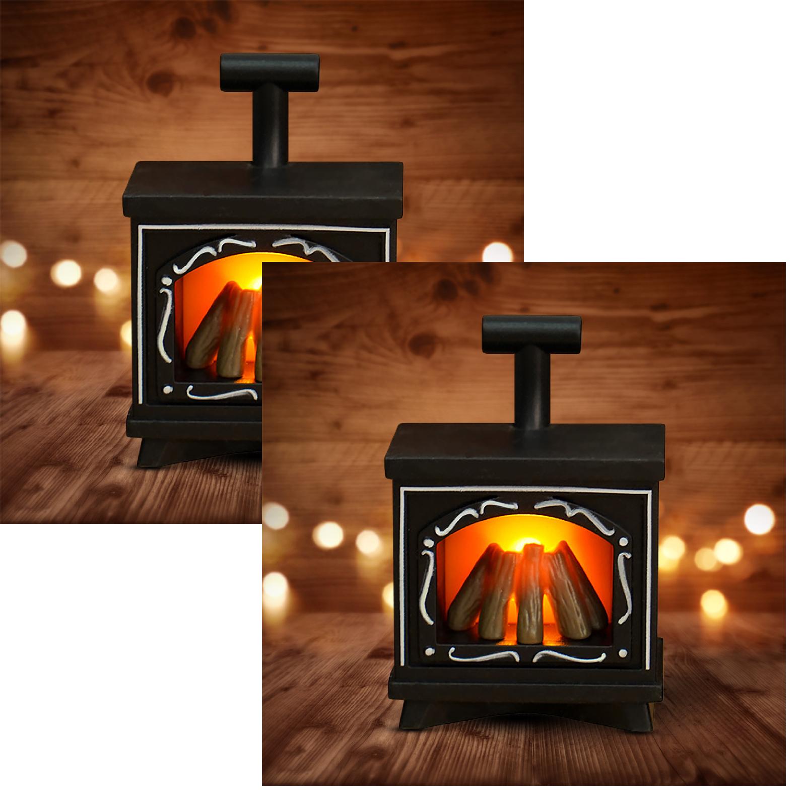 2Pcs Deal Countdown! Led Miniature Luminous Fireplace Lights Home ...