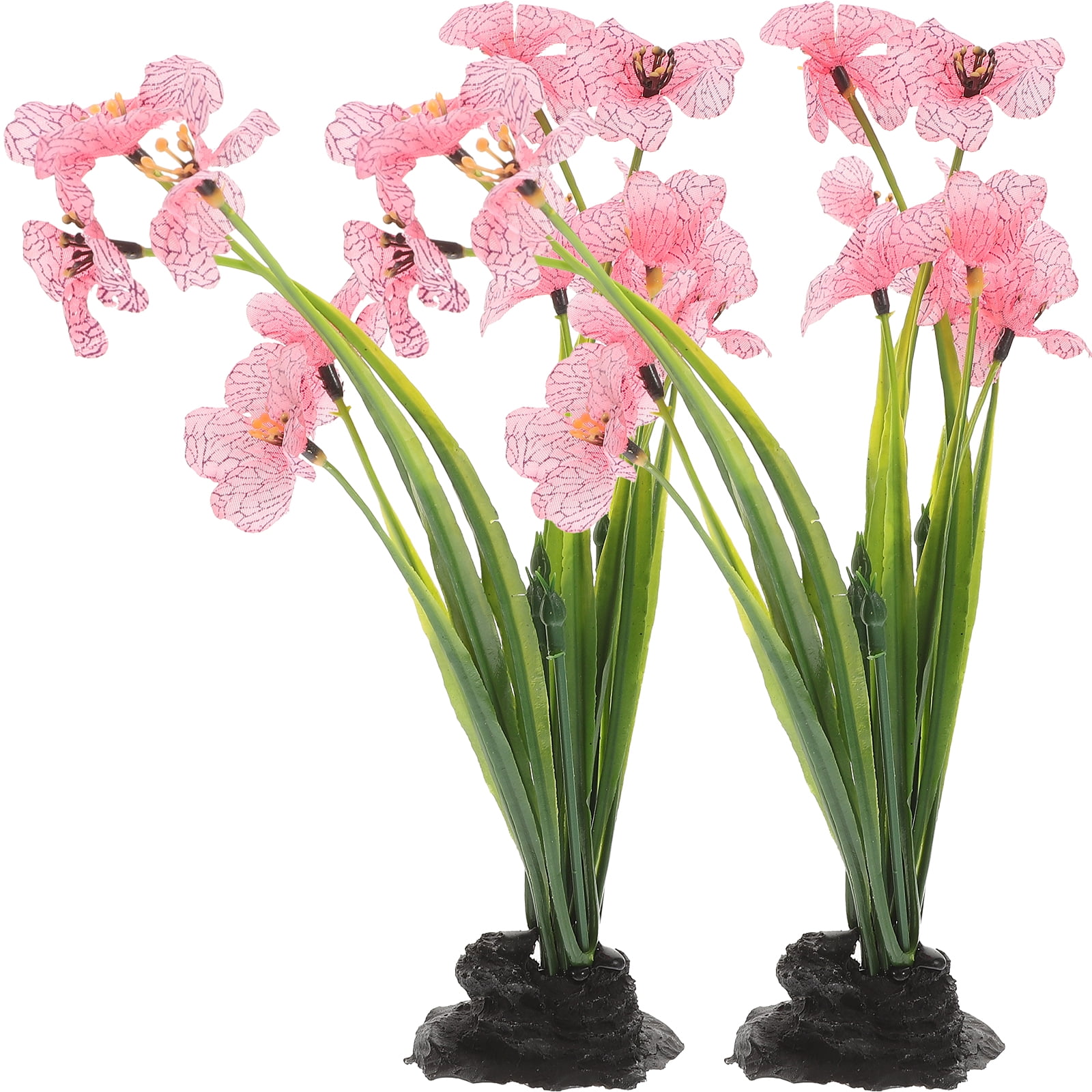 2Pcs Decorative Fish Tank Plant Delicate Fake Plant Desktop Aquarium ...