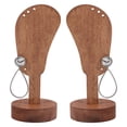 2Pcs Desktop Ear Shaped Wood Earrings Organizer Display Stands for ...