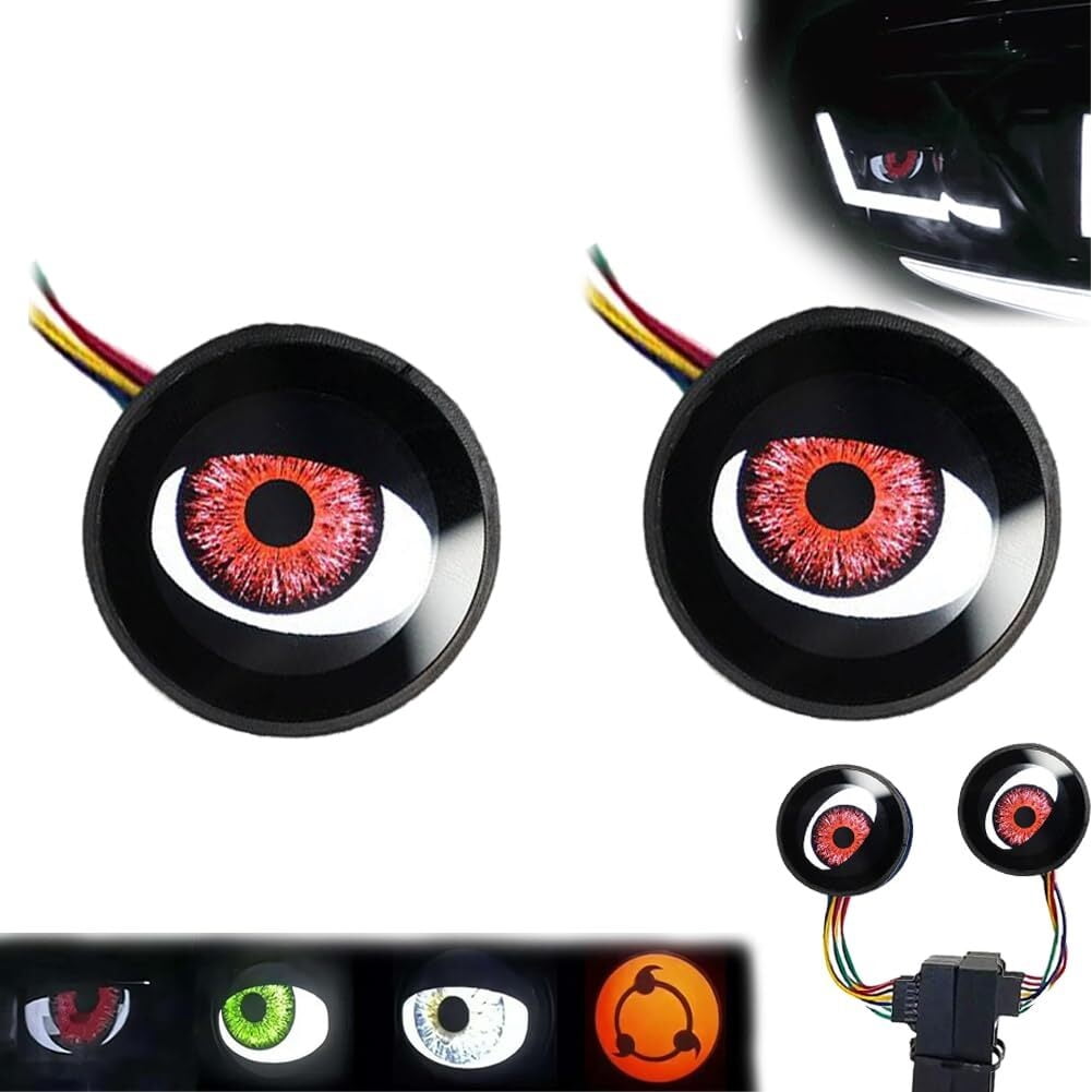 2Pcs Devil Eye Demon Eyes Headlights, 12V Universal LED Dynamic ...